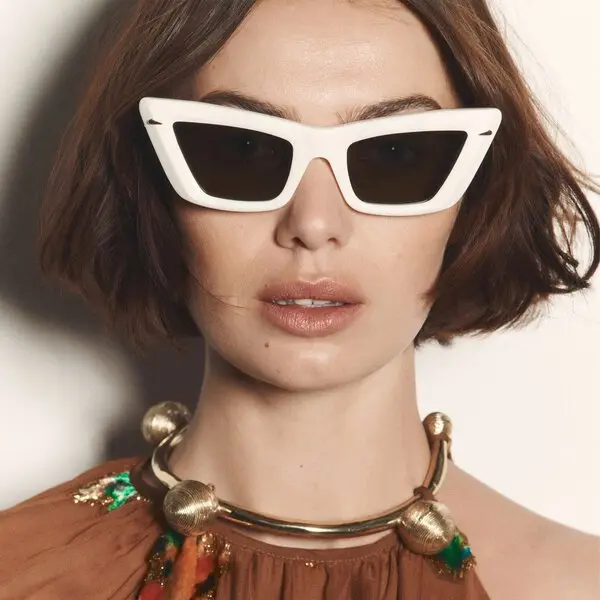 Le Specs Lucia Cat-eye Sunglasses - Ecru