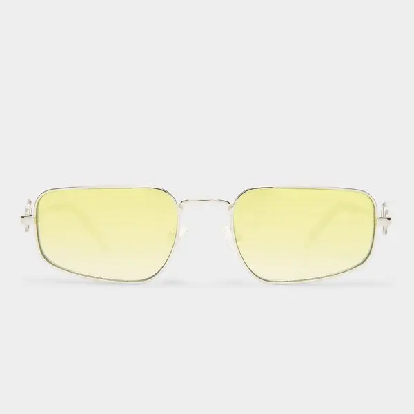 Le Specs Metagalactic Rectangle Sunglasses - Silver