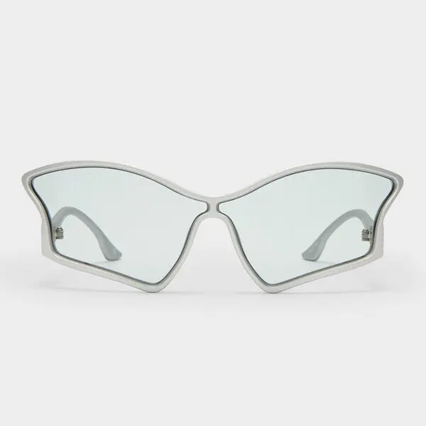Le Specs Tailfin Cat Eye Sunglasses - Matte Silver