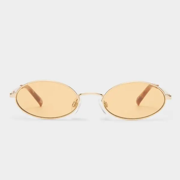 Le Specs Love Train Oval Sunglasses - Gold