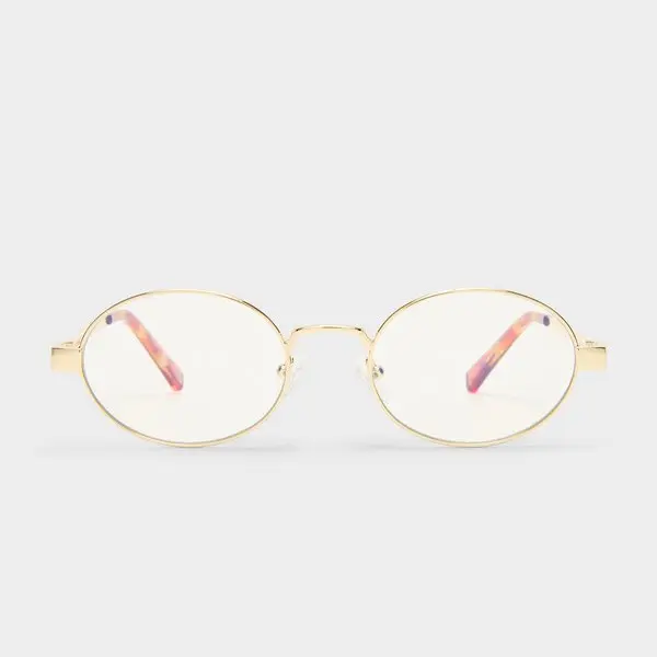 Le Specs Poseidon Deux Blue Light Glasses - Gold Blue