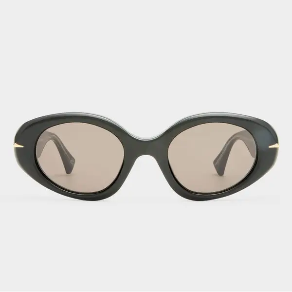 Le Specs Numero Dos Oversized Oval Sunglasses - Obsidian Black