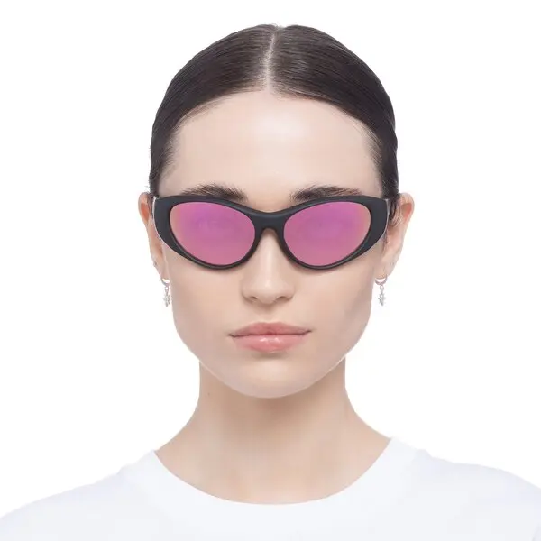 Le Specs Dotcom Sunglasses - Matte Black Pink