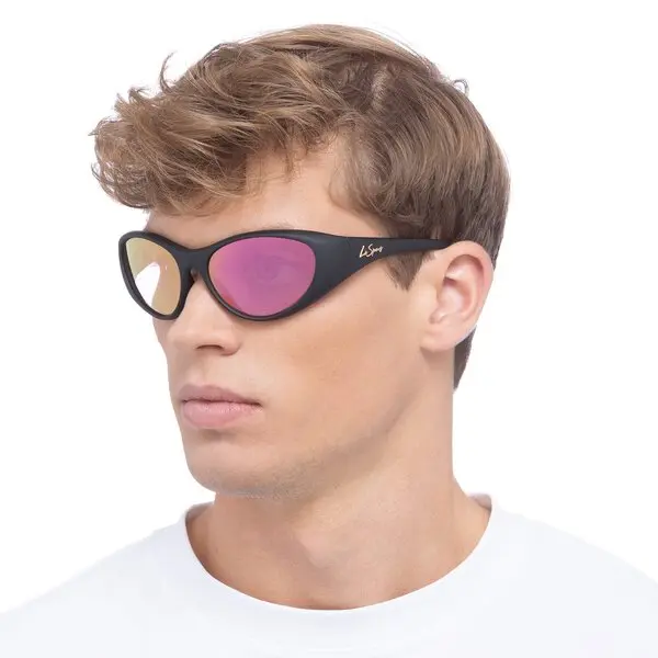 Le Specs Dotcom Sunglasses - Matte Black Pink