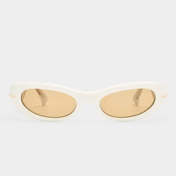 Le Specs Numero Uno Oval Sunglasses - Ivory