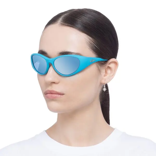 Le Specs Dotcom Sunglasses - Matte Cyan