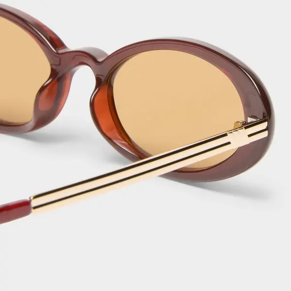 Le Specs Magnifique Oval Sunglasses - Cocoa
