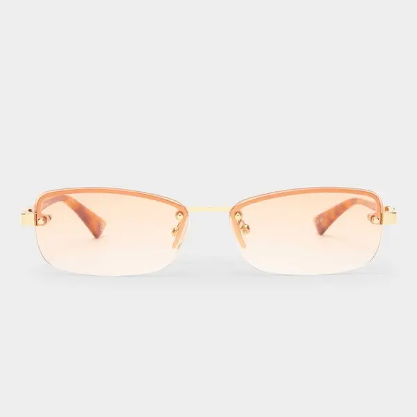 Le Specs Enigmatic Gold Vintage Tort Sunglasses