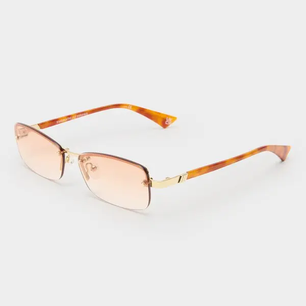 Le Specs Enigmatic Gold Vintage Tort Sunglasses