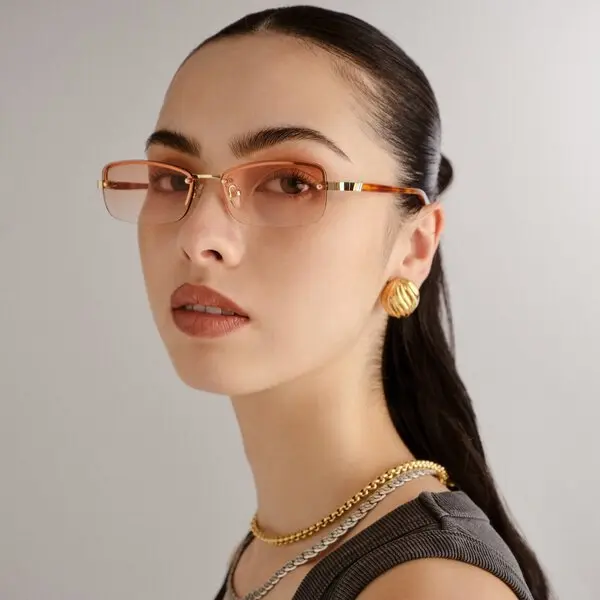 Le Specs Enigmatic Gold Vintage Tort Sunglasses