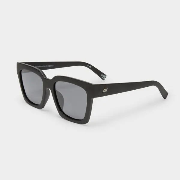 Le Specs Weekend Riot Polarized Sunglasses - Matte Black