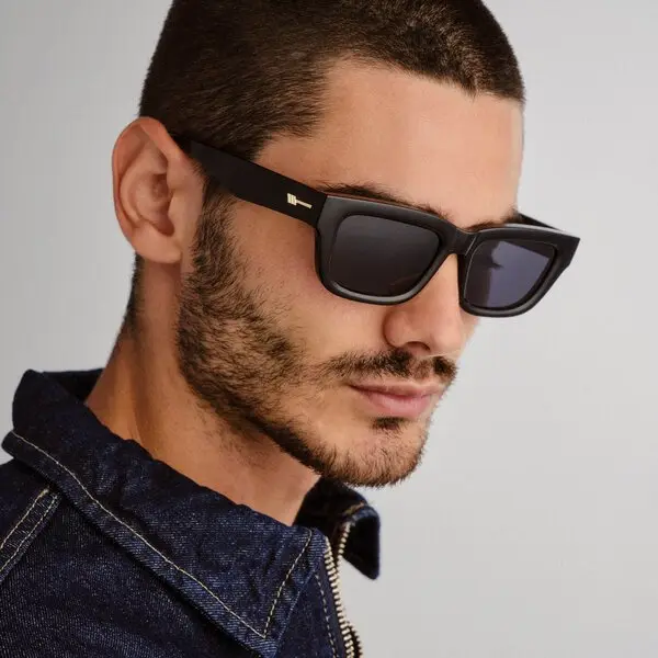 Le Specs Rectangle Frame Sunglasses - Black