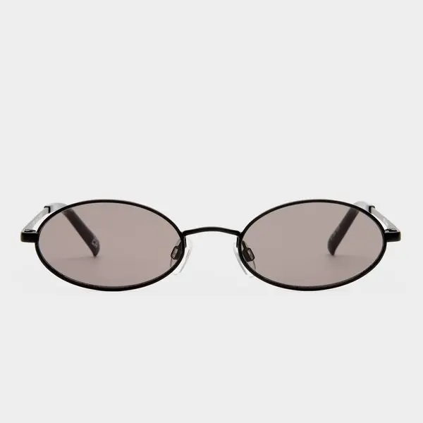 Le Specs Love Train Oval Sunglasses - Matte Black/merlot
