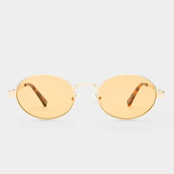 Le Specs Poseidon Deux Sunglasses - Gold Amber