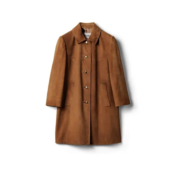 Miu Miu Waxed Suede Coat