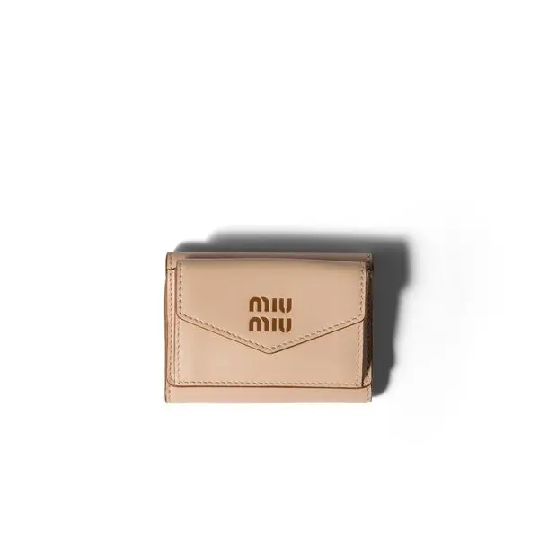 Miu Miu Small Leather Wallet - Cord/cognac