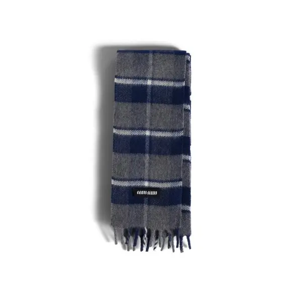 Miu Miu Wool And Cashmere Scarf - Slate/lightblue