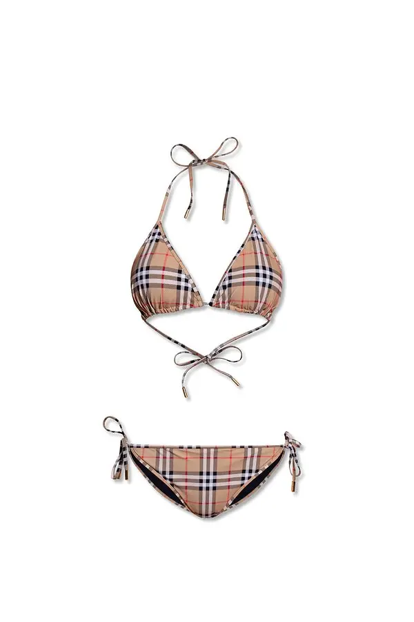 Burberry Checked Bikini - Beige