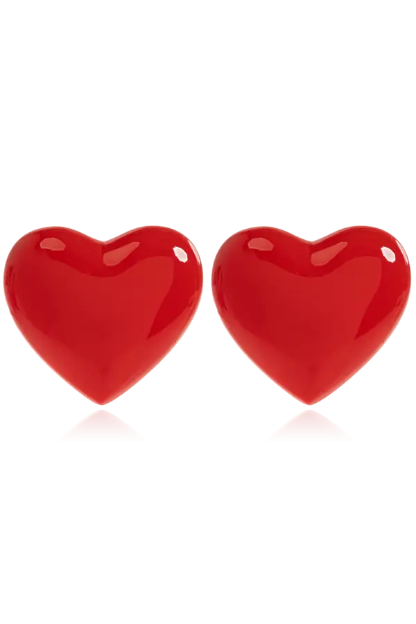 Moschino Heart-shaped Clip-on Earrings - Red