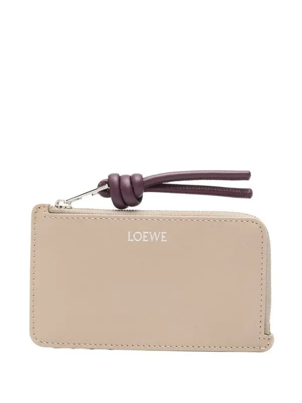 Loewe Knot Leather Card Case - Beige