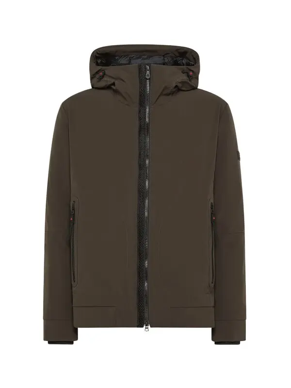 Peuterey Quilted Jacket With Hood - Brown