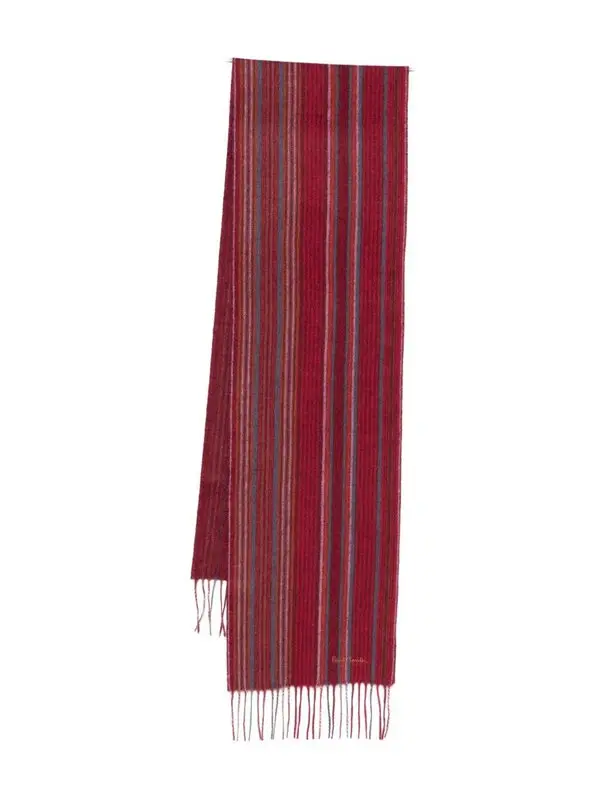 Paul Smith Striped Scarf - Red