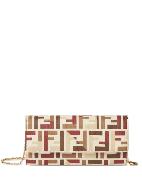 Fendi Baguette Leather Wallet On Chain - Multi