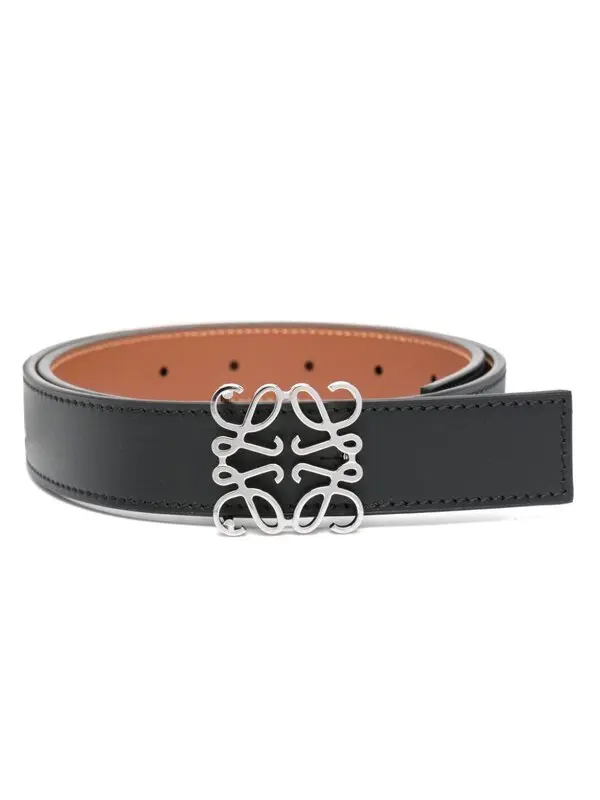 Loewe Anagram Leather Belt - Black