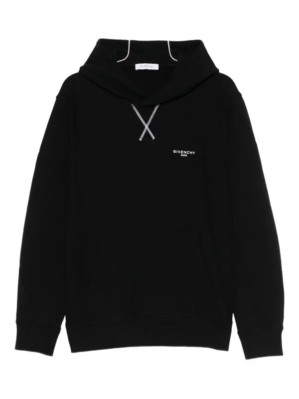 Givenchy Logo Cotton Hoodie - Black