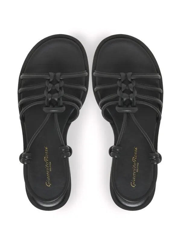 GIANVITO ROSSI Hebe Leather Sandals - Black
