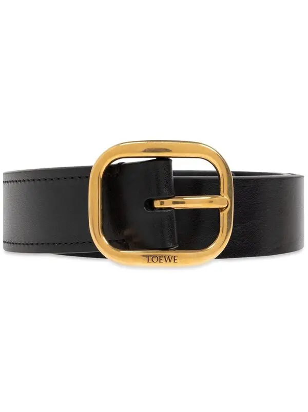 Loewe Rounded Leather Belt - Black