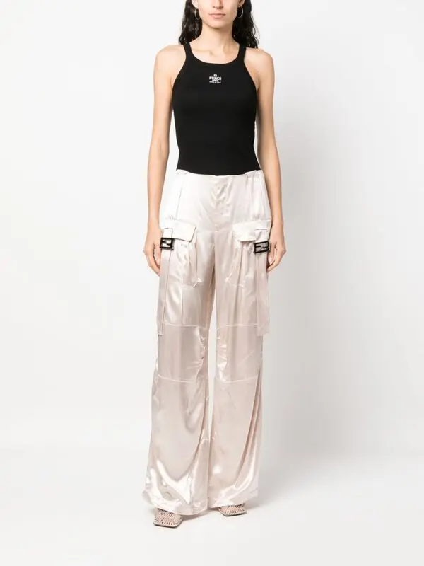 Fendi Logo Cotton Tank Top - Black