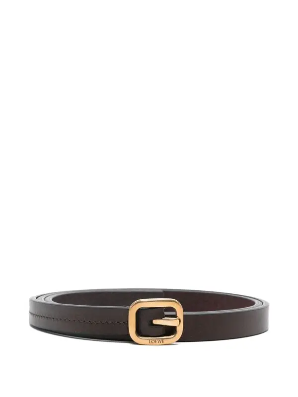 Loewe Rounded Soft Leather Belt - Brown