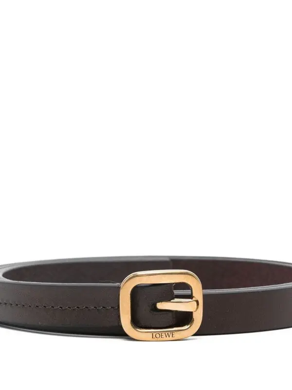 Loewe Rounded Soft Leather Belt - Brown