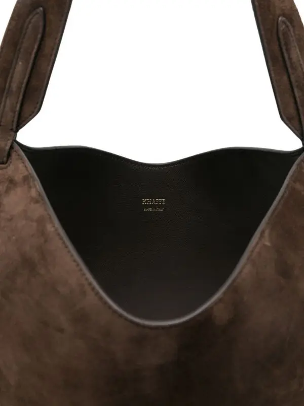 Khaite Lotus Mini Leather Bucket Bag - Brown