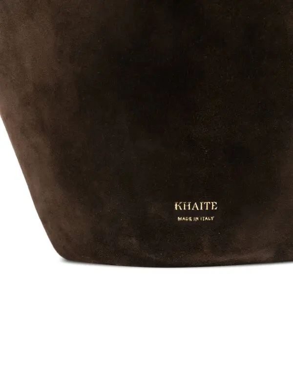 Khaite Lotus Mini Leather Bucket Bag - Brown