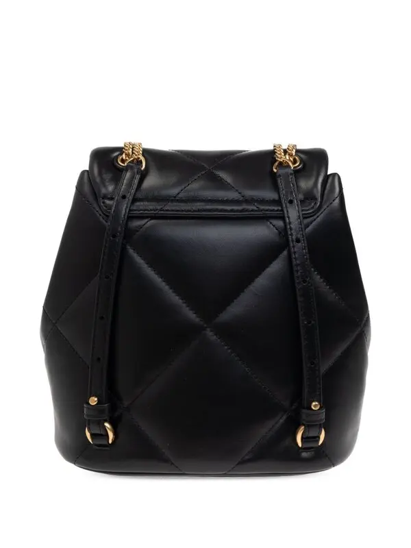 Tory Burch Kira Diamond Small Leather Backpack - Black