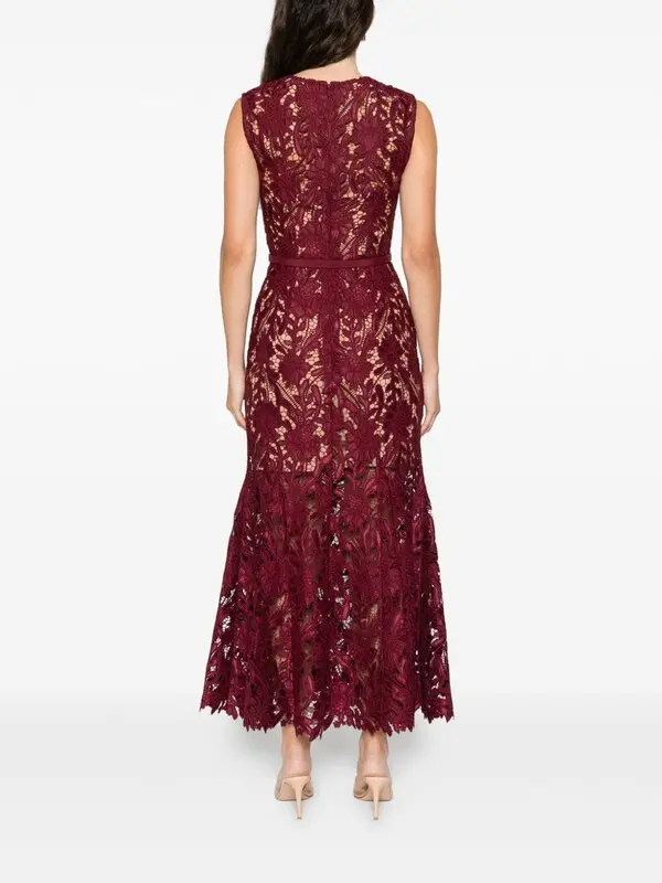 SELF-PORTRAIT Lace Long Dress - Red