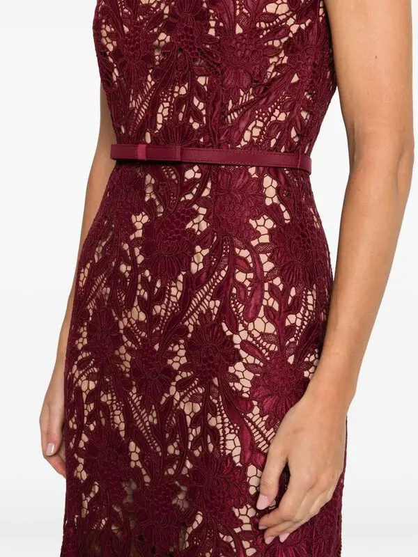 SELF-PORTRAIT Lace Long Dress - Red