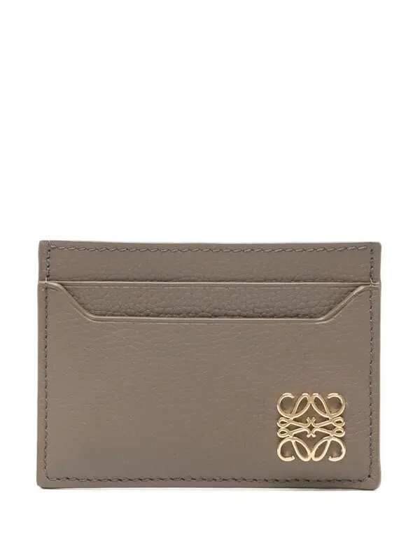 Loewe Anagram Leather Card Case - Grey