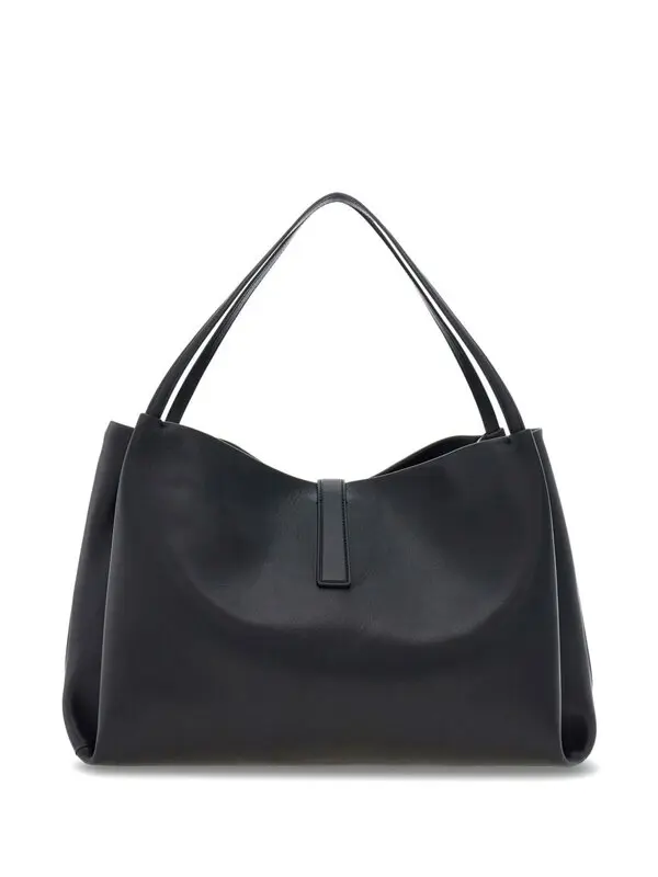 FERRAGAMO Large Leather Shoulder Bag With Gancini Buckle