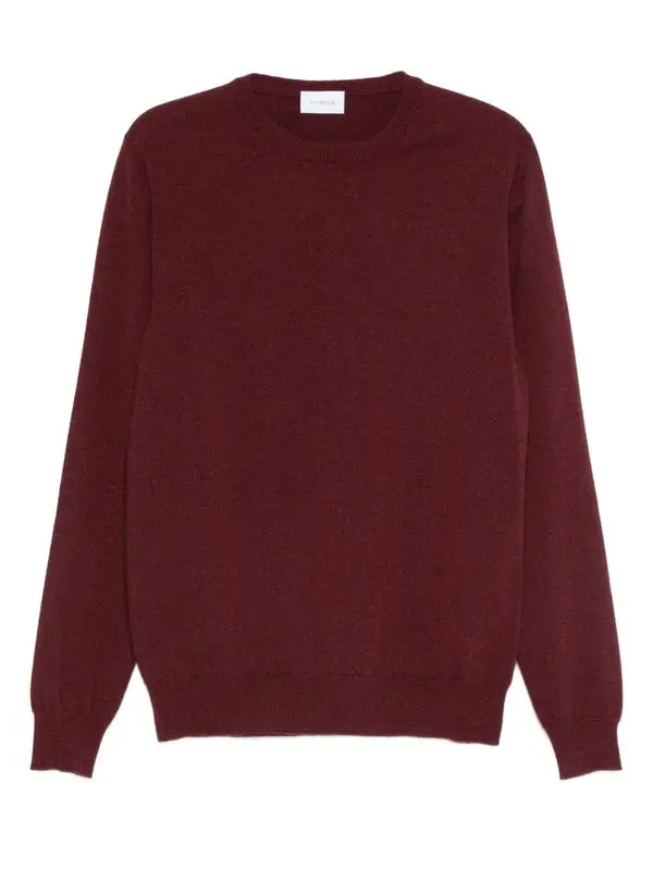 Malo Round Neck Fine Knit Wool Sweater - Red