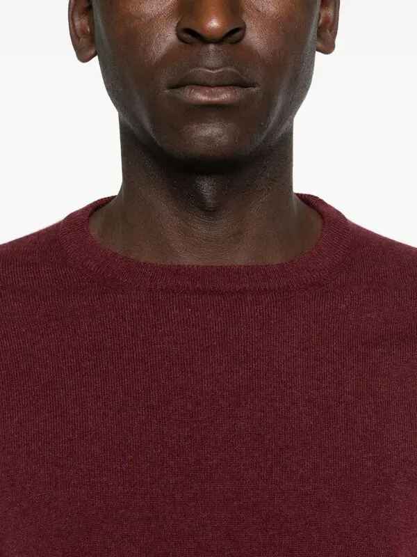 Malo Round Neck Fine Knit Wool Sweater - Red