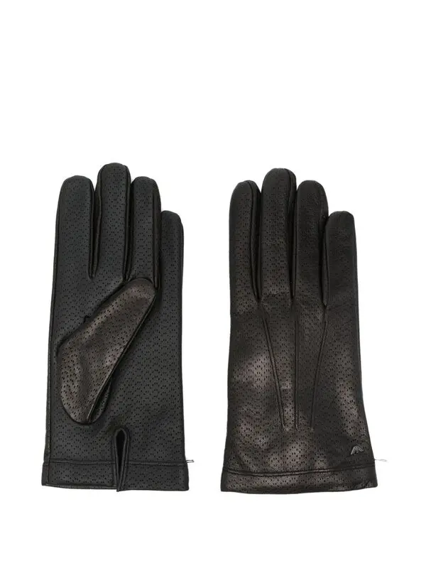 Emporio Armani Leather Gloves - Black