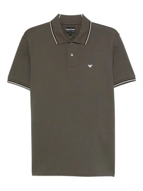 Emporio Armani Cotton Polo Shirt - Black