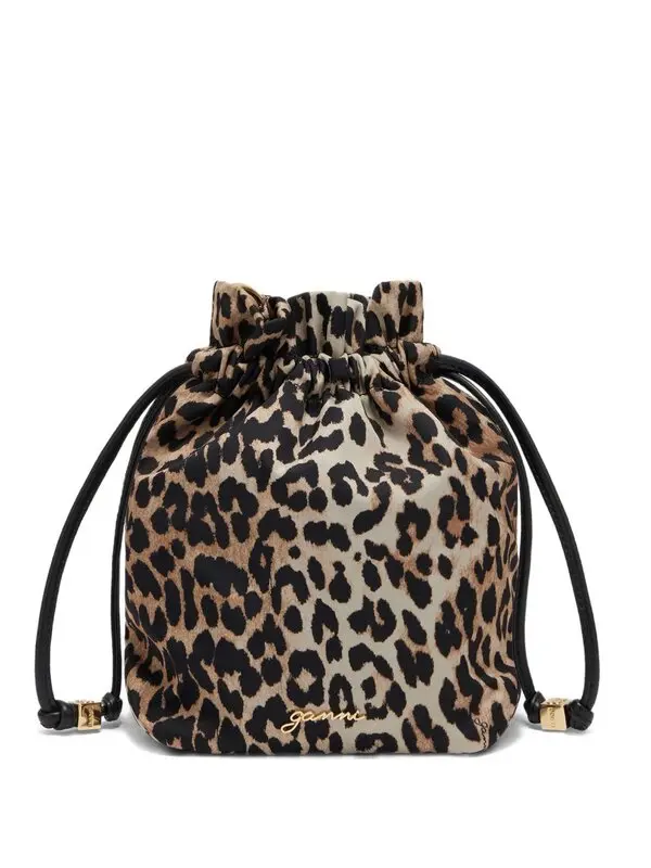 GANNI Animal Print Nylon Pouch - Multi