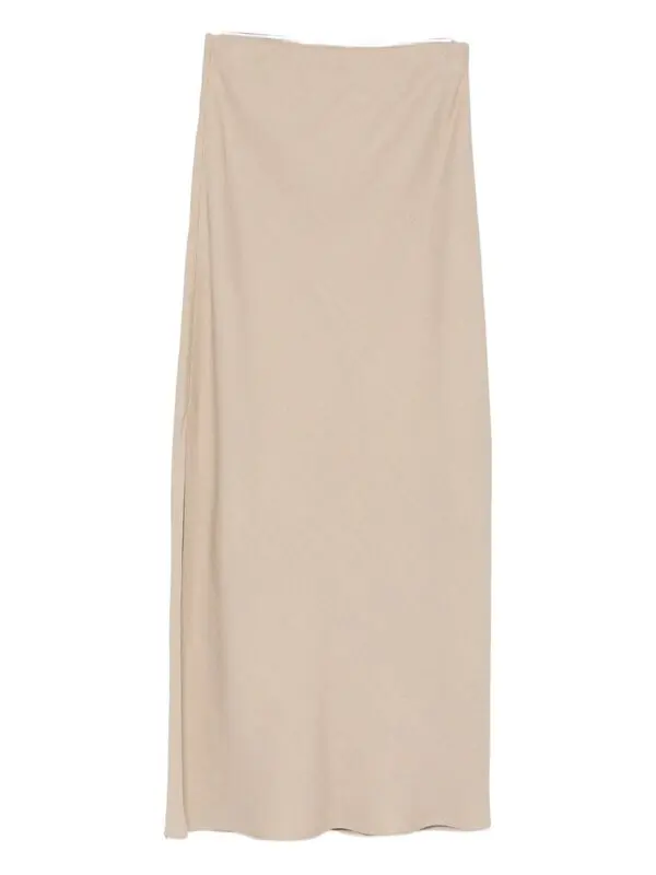 Brunello Cucinelli Line Blend Long Skirt - Beige