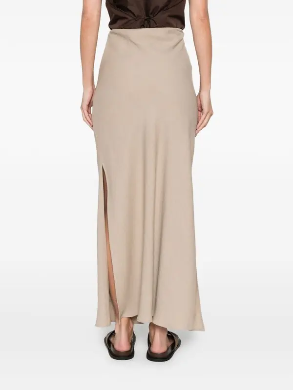 Brunello Cucinelli Line Blend Long Skirt - Beige