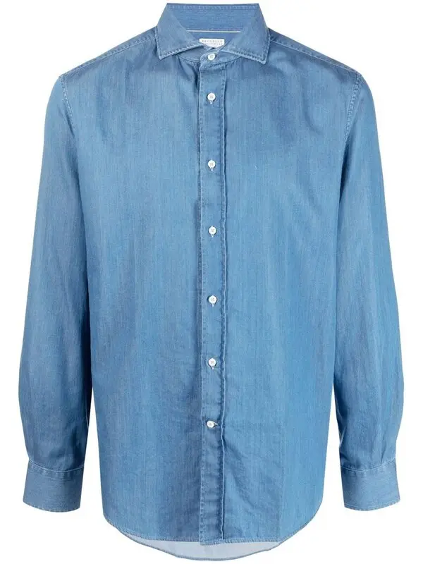Brunello Cucinelli Denim Cotton Shirt