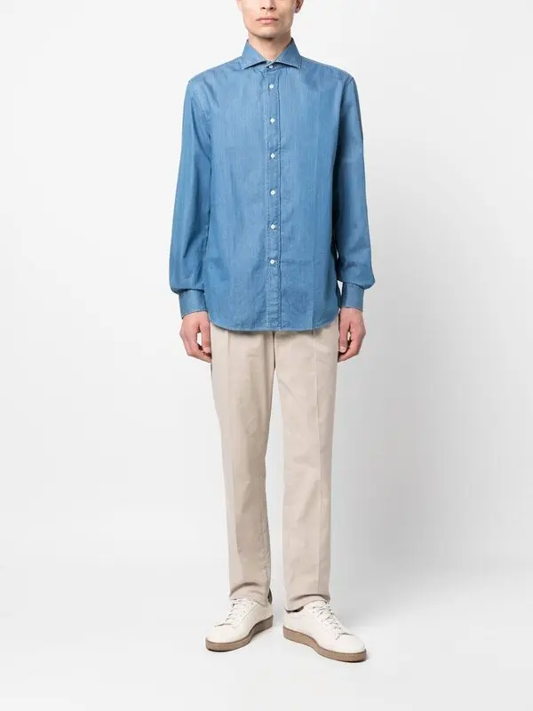 Brunello Cucinelli Denim Cotton Shirt